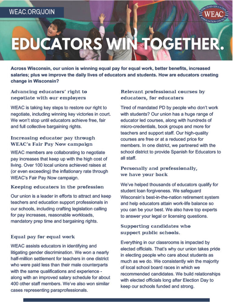 Membership Booklets & Flyers - Wisconsin Education Association Council